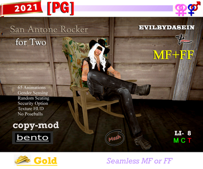Second Life Marketplace - [PG] A+ San Antone Rocker for Two - MF+FF